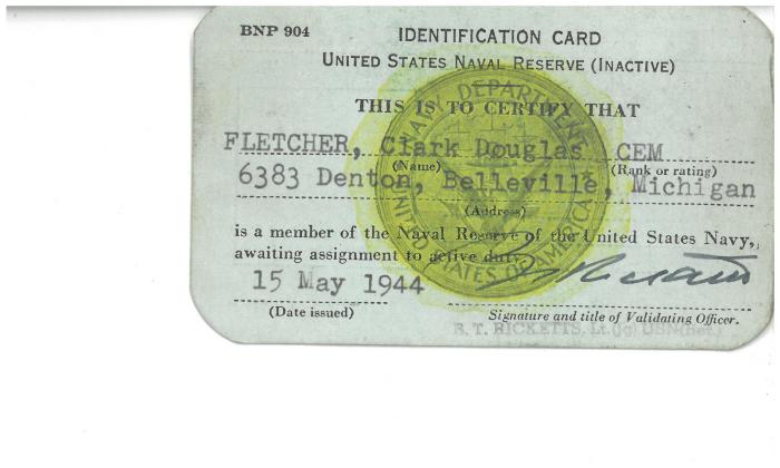 Lowell Area Historical Museum Collection : Object : Identification card ...